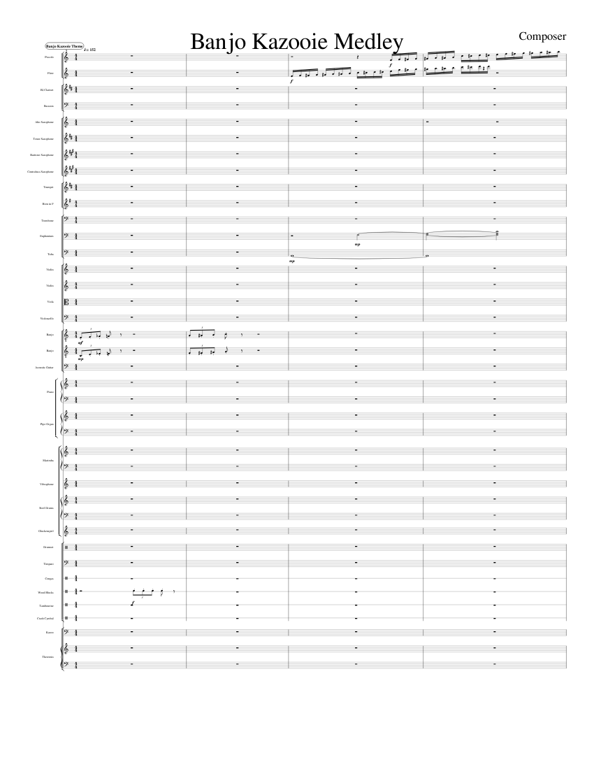 1917951 Banjo Kazooie Medley Sheet music for Piano, Trombone, Organ ...