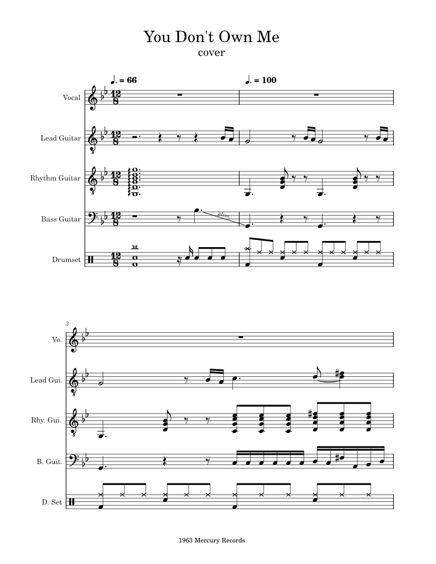 You Don't Own Me – Lesley Gore (punk arr.) Sheet Music for Violin ...