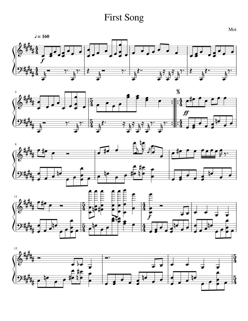 My First Song Sheet Music for Piano (Solo) | MuseScore.com