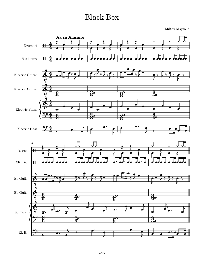 Black Box Sheet music for Piano, Guitar, Bass guitar, Drum group & more ...