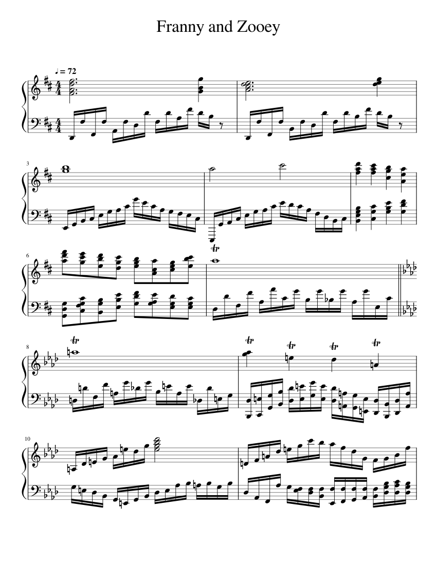 Franny_and_Zooey Sheet music for Piano (Solo) | Musescore.com