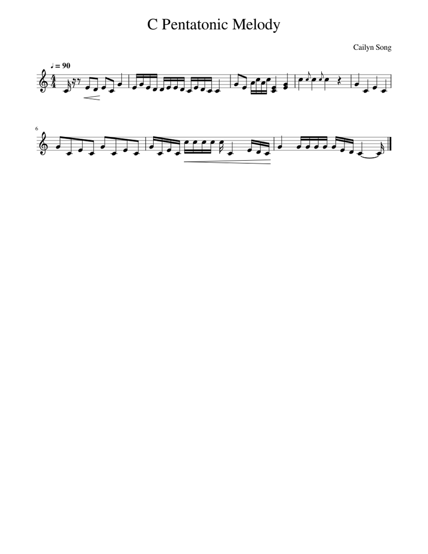 C pentatonic melody Sheet music for Piano (Solo) Easy | Musescore.com
