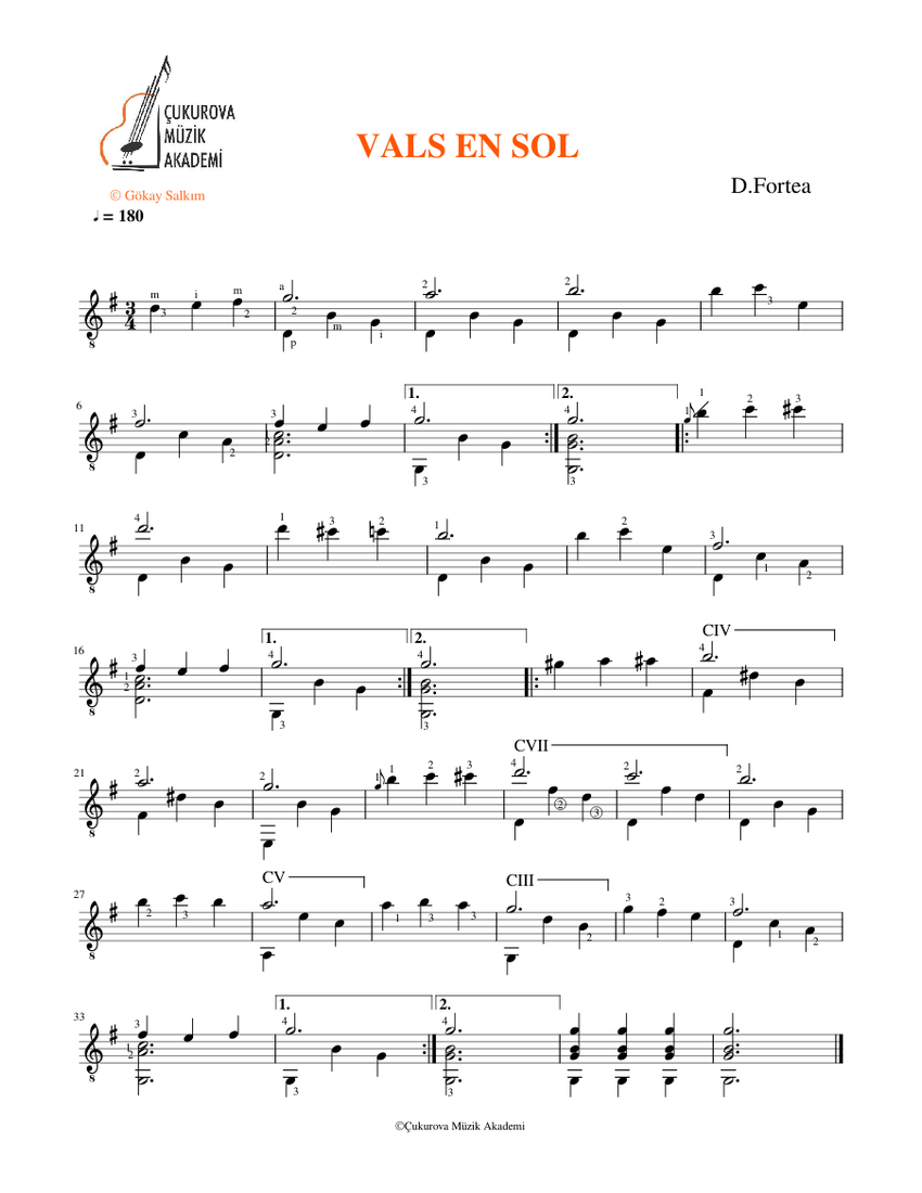 VALS Sheet music for Guitar (Solo) | Musescore.com