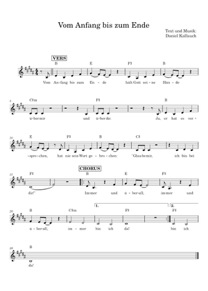 Vom anfang bis zum ende immer und überall - Daniel Kallauch Sheet Music ...