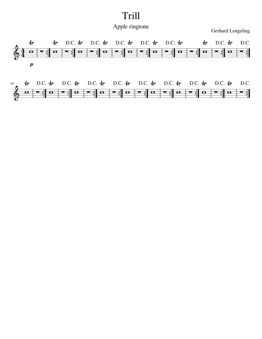 Trill Sheet music for Marimba (Solo) | Musescore.com