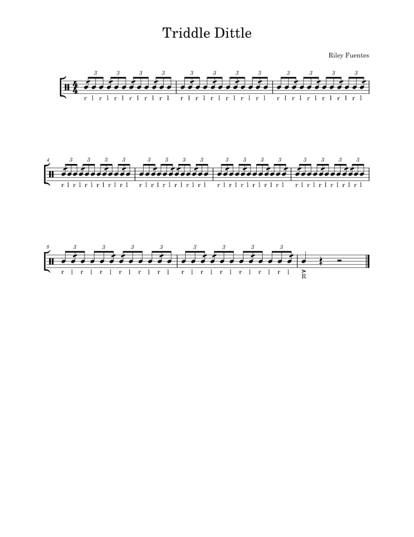 Triddle Dittle Sheet music for Snare drum (Solo) | Musescore.com