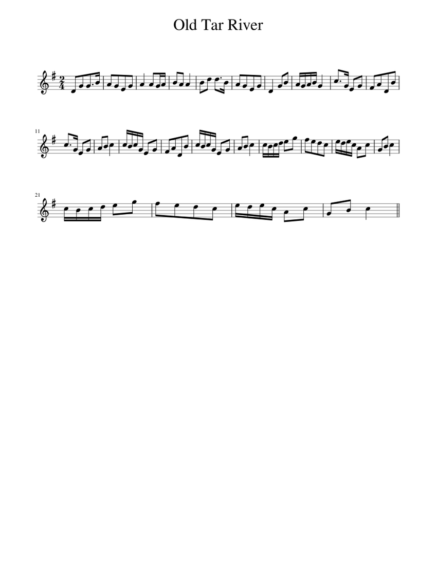 Old Tar River Sheet music for Piano (Solo) Easy | Musescore.com