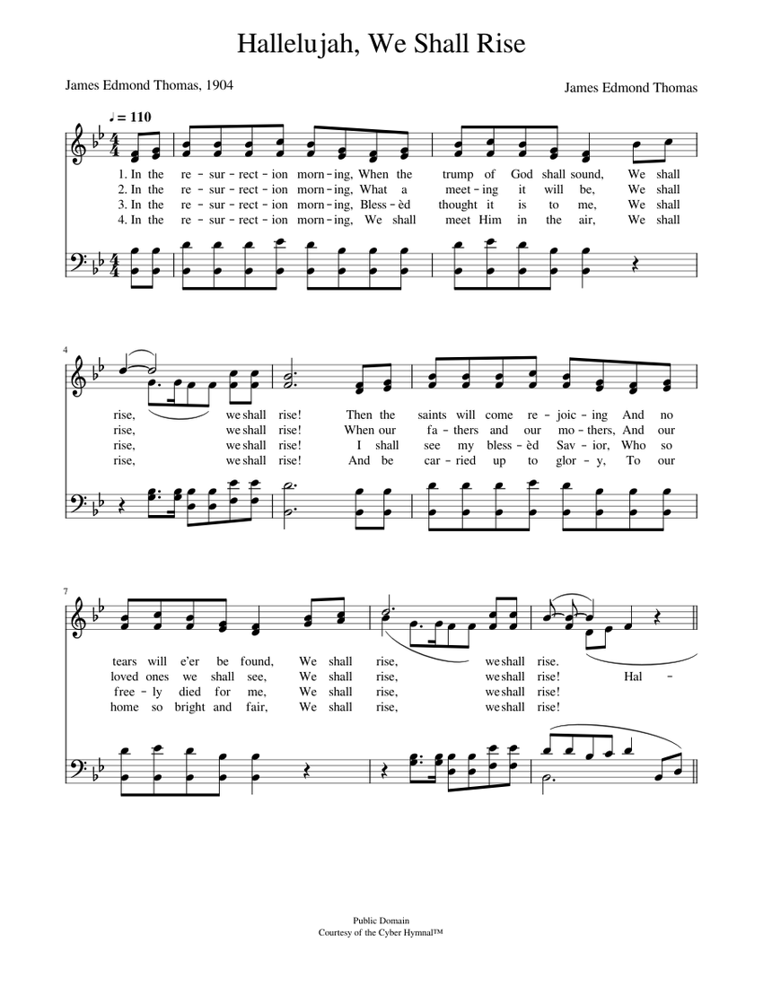 Hallelujah, we shall rise - James E. Thomas - piano tutorial