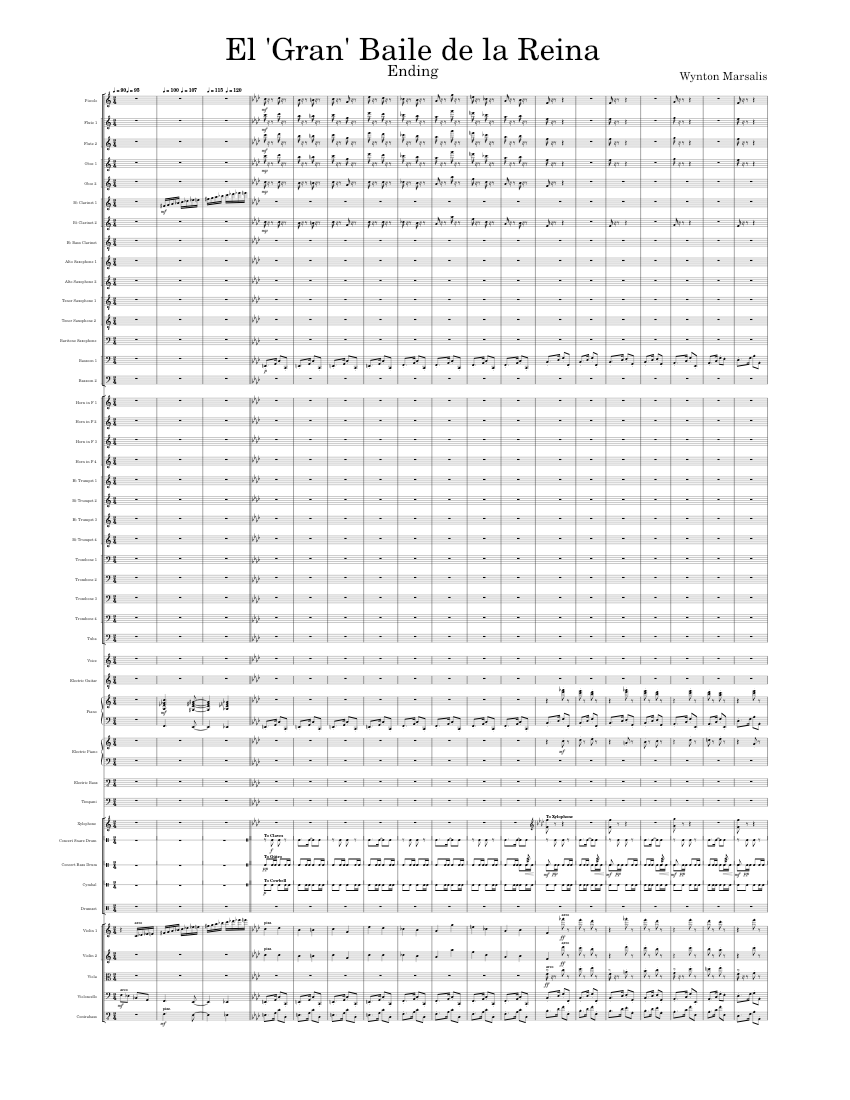 El 'Gran' Baile de la Reina Sheet music for Piano, Trombone, Tuba ...