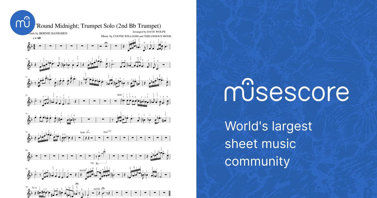 'Round Midnight Trumpet Solo (2nd Bb Trumpet) Sheet music for Trumpet ...