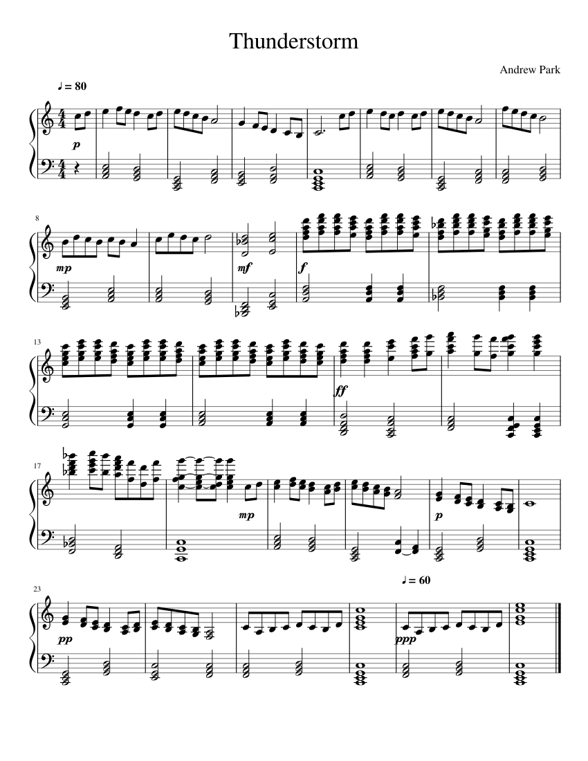 Thunderstorm Sheet music for Piano (Solo) | Musescore.com