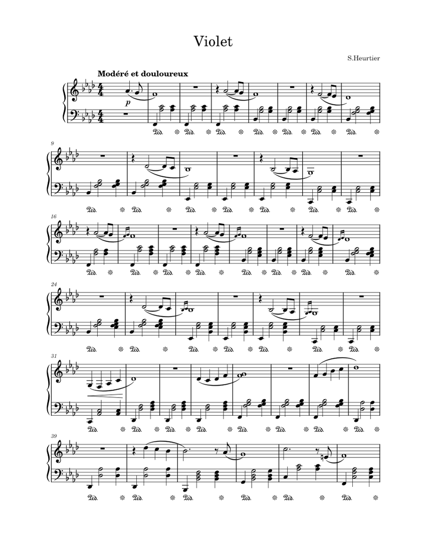 Violet Sheet music for Piano (Solo) | Musescore.com