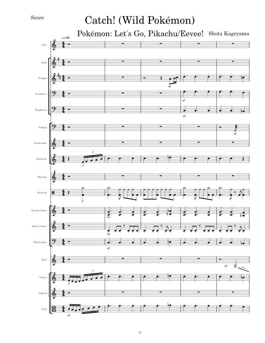 Catch! (Wild Pokémon) (Pokémon: Let's Go, Pikachu/Eevee!) - Transcribed ...