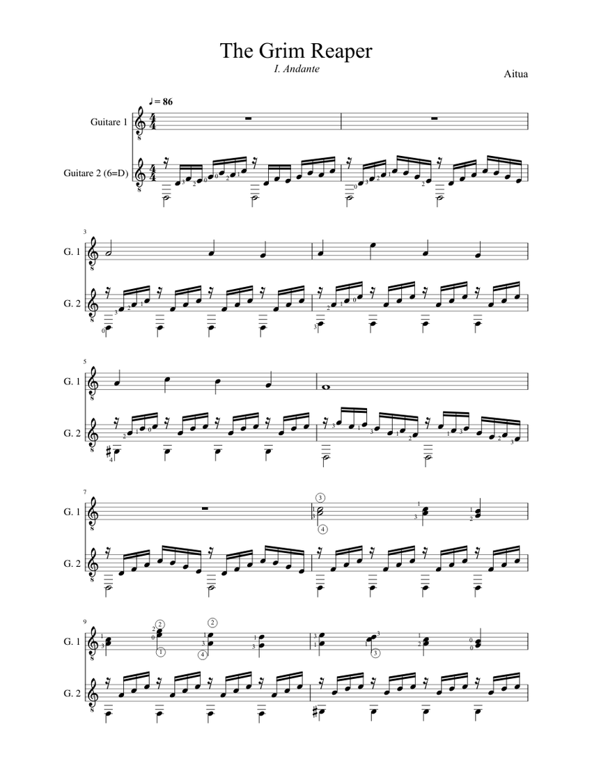 The Grim Reaper I Andante - piano tutorial