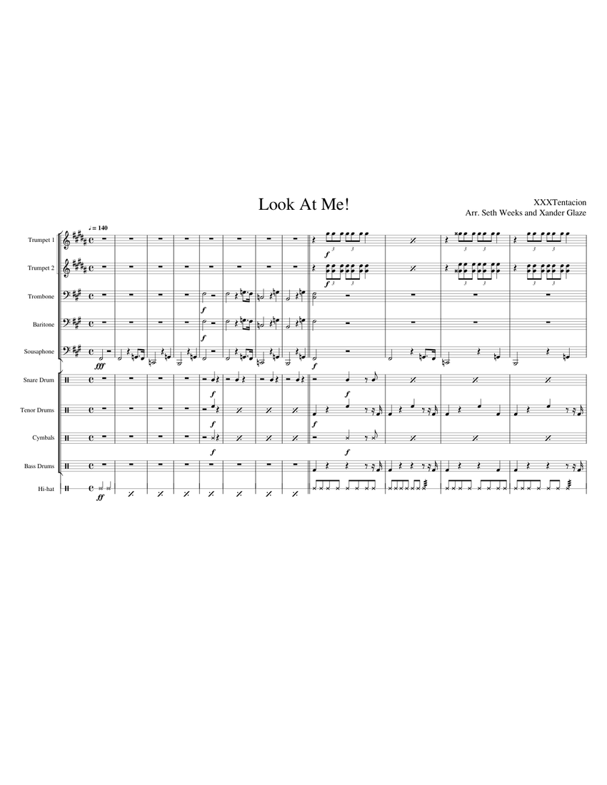 Look At Me! - XXXTentacion Sheet music for Trombone, Trumpet in b-flat ...