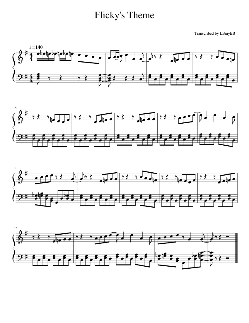 Flicky's Theme Sheet Music for Piano (Solo) Easy | MuseScore.com