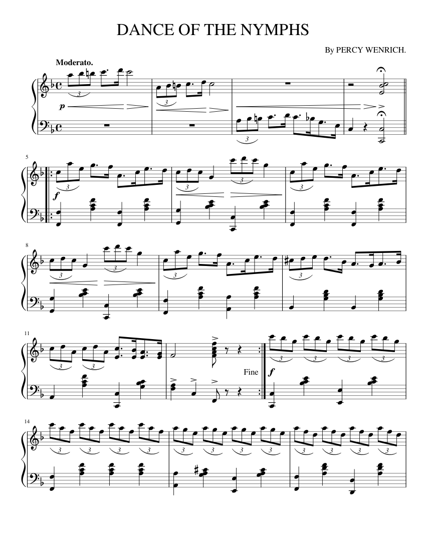 Dance of the Nymphs (1908) Sheet music for Piano (Solo) | Musescore.com