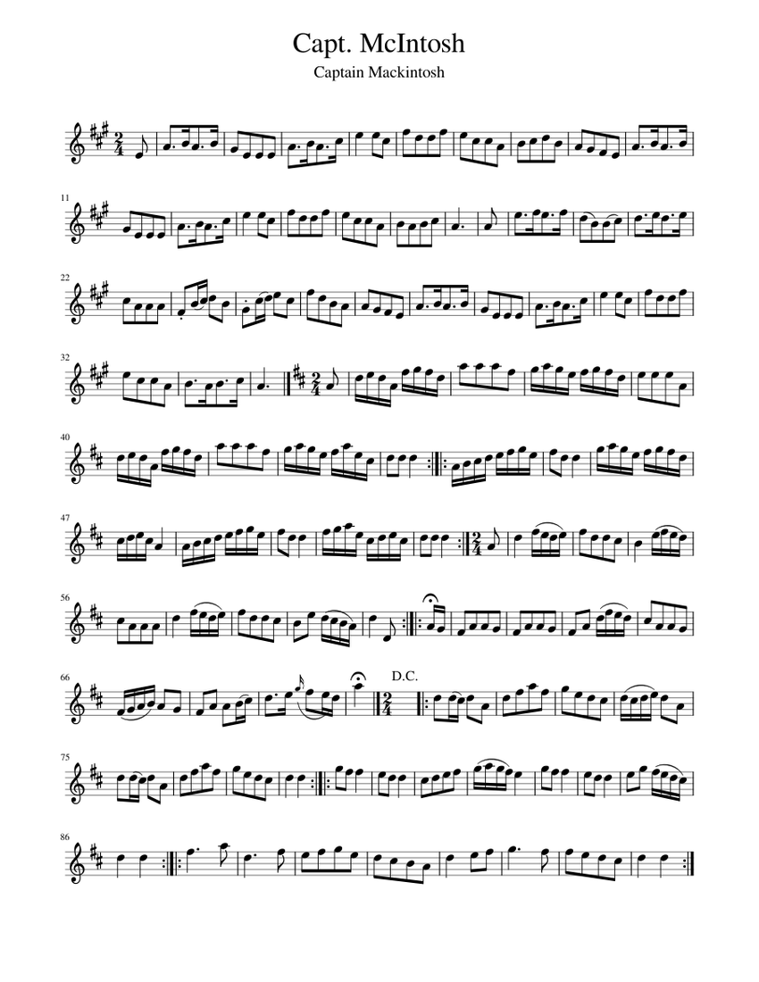 Capt. McIntosh Sheet music for Piano (Solo) | Musescore.com