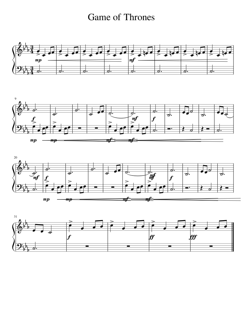 Game of Thrones Easy - piano tutorial