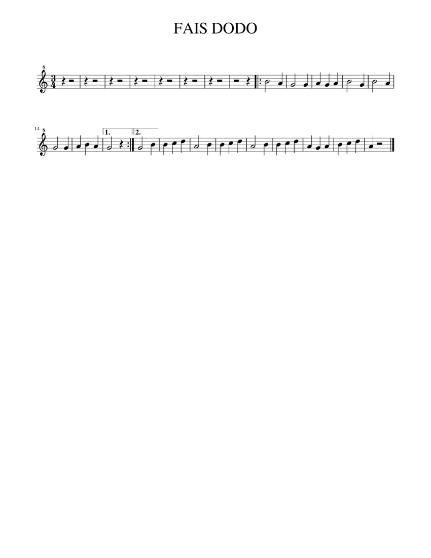 FAIS DODO Sheet Music for Recorder (A Capella) | MuseScore.com