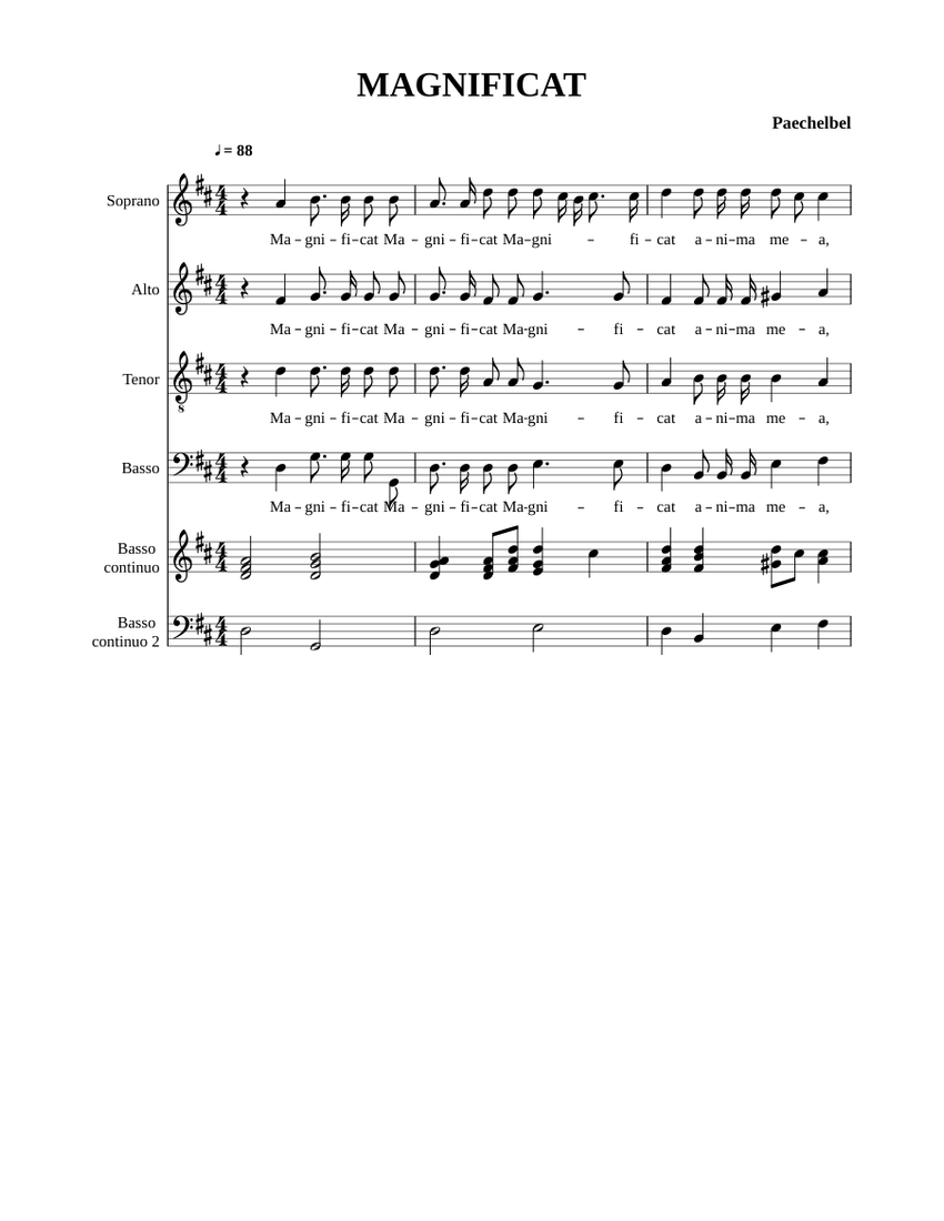 MAGNIFICAT Sheet Music for Soprano, Alto, Tenor, Organ & more ...