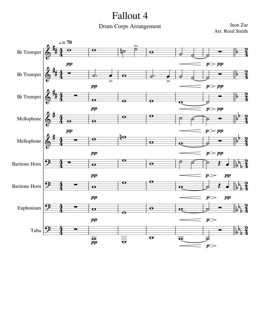 Fallout 4 Drum Corps Arrangement Sheet music for Euphonium, Tuba ...