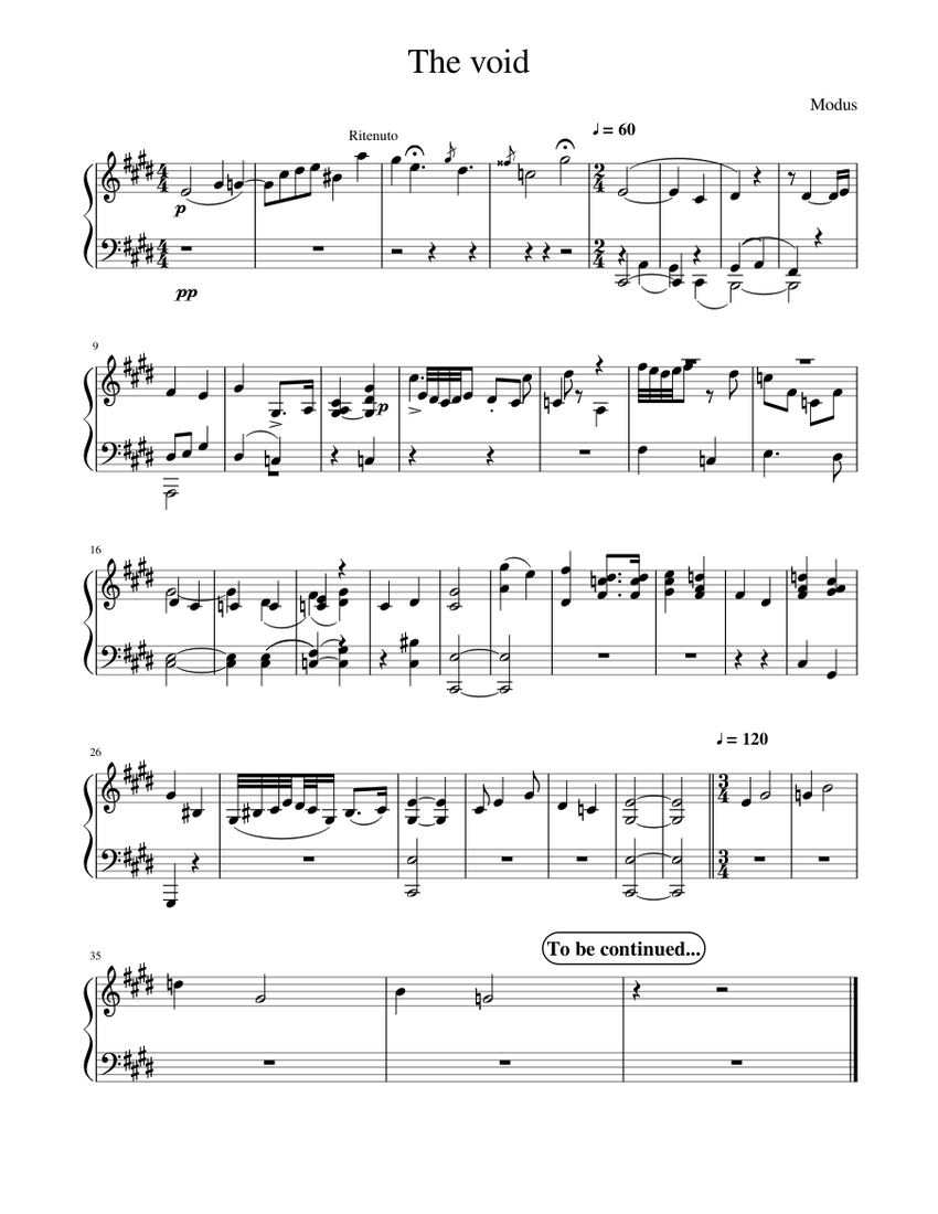 The void Sheet music for Piano (Solo) Easy | Musescore.com