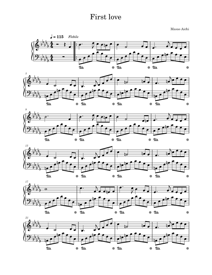 First love Sheet music for Piano (Solo) Easy | Musescore.com