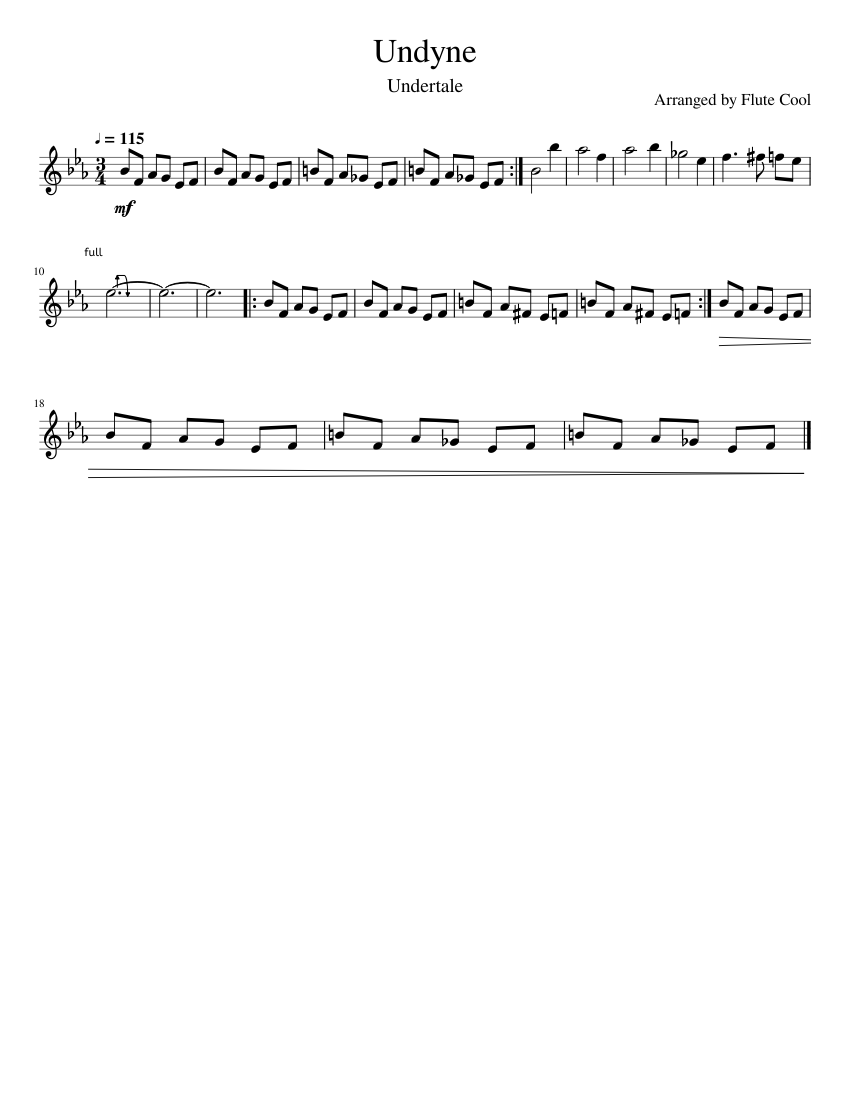 Undyne Sheet Music for Violin (Solo) | MuseScore.com