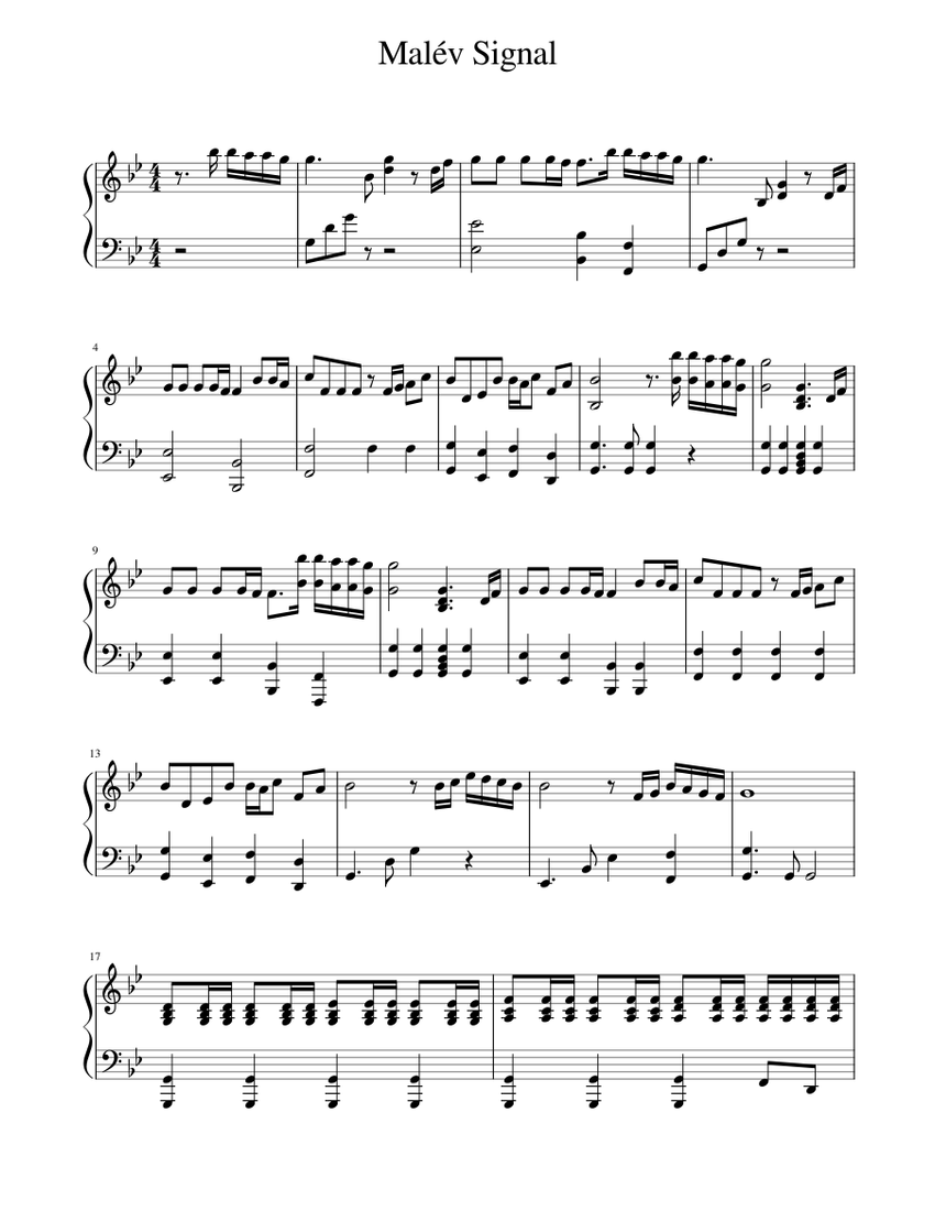 Malév Signal Sheet Music for Piano (Solo) | MuseScore.com