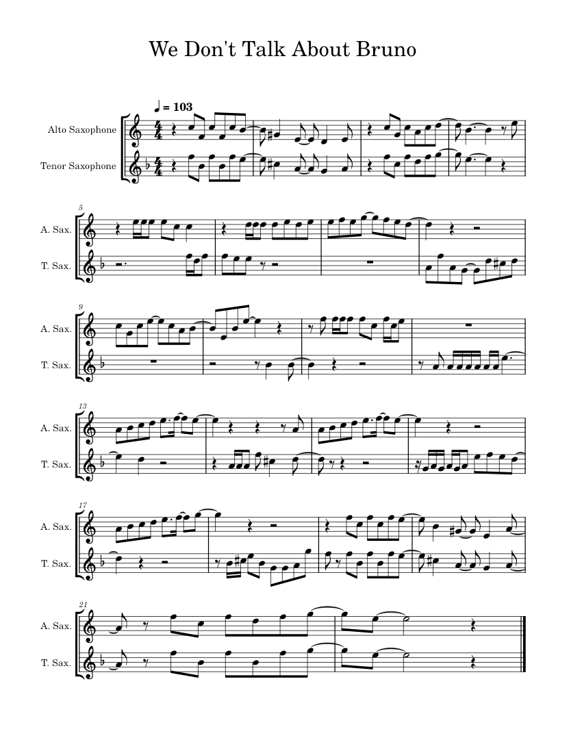 We Don't Talk About Bruno – Lin-Manuel Miranda Sheet Music for ...