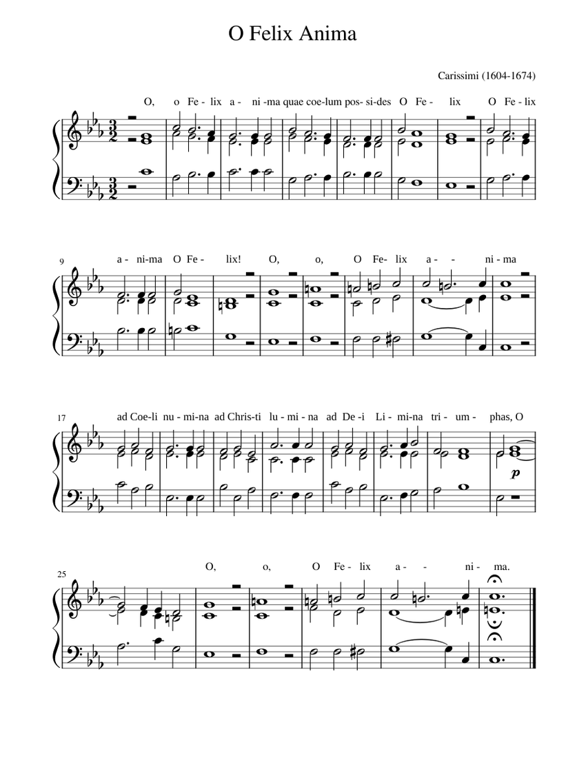 O Felix Anima Sheet music for Organ (Choral) | Musescore.com