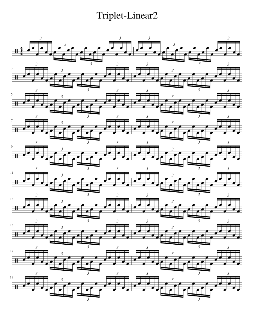 Triplet-Linear2 Sheet music for Drum group (Solo) | Musescore.com