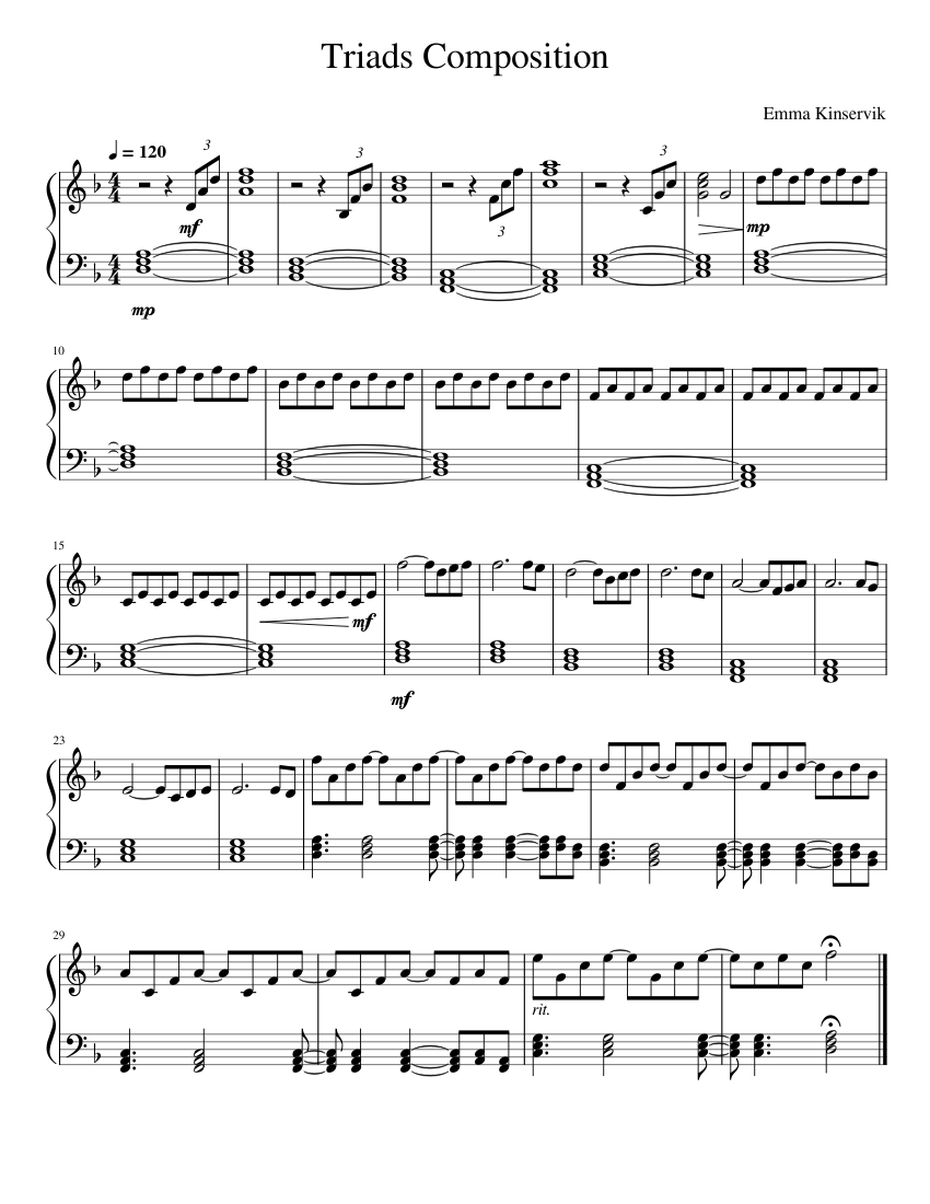 Triads Composition 1/28/21 Sheet music for Piano (Solo) Easy ...