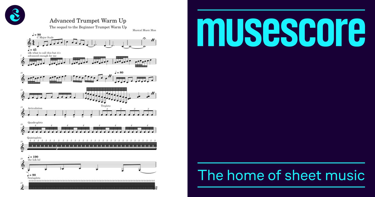 Advanced Trumpet Warm Up Sheet Music for Trumpet other (Solo ...
