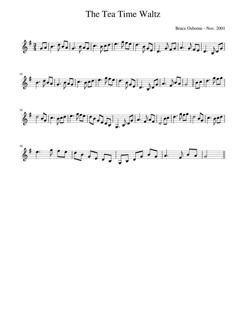 The Tea Time Waltz Sheet music for Piano (Solo) Easy | Musescore.com