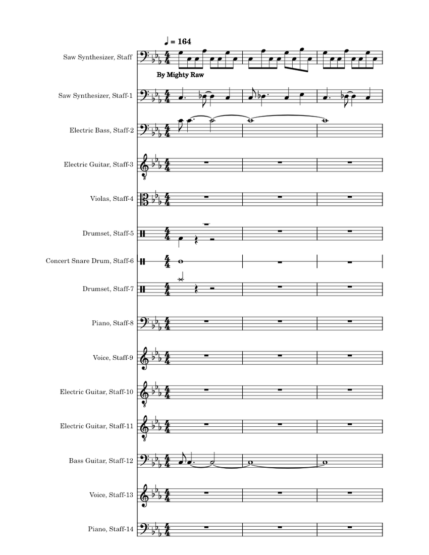 combat MMPR Sheet music for Piano, Vocals, Snare drum, Guitar & more ...