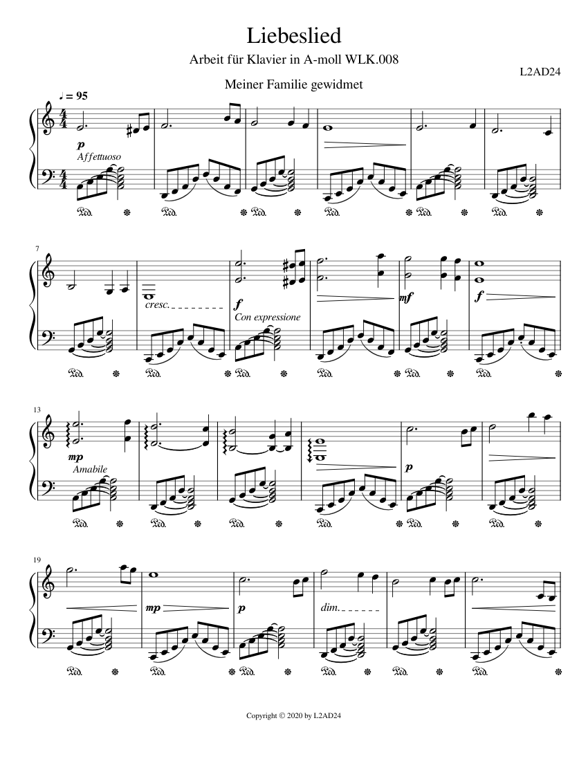 Liebeslied Sheet Music for Piano (Solo) | MuseScore.com