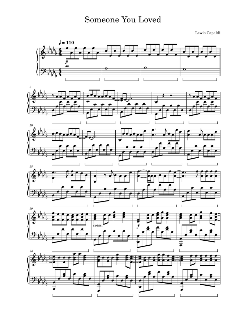 Someone you loved – Lewis Capaldi Sheet music for Piano (Solo) | Musescore.com