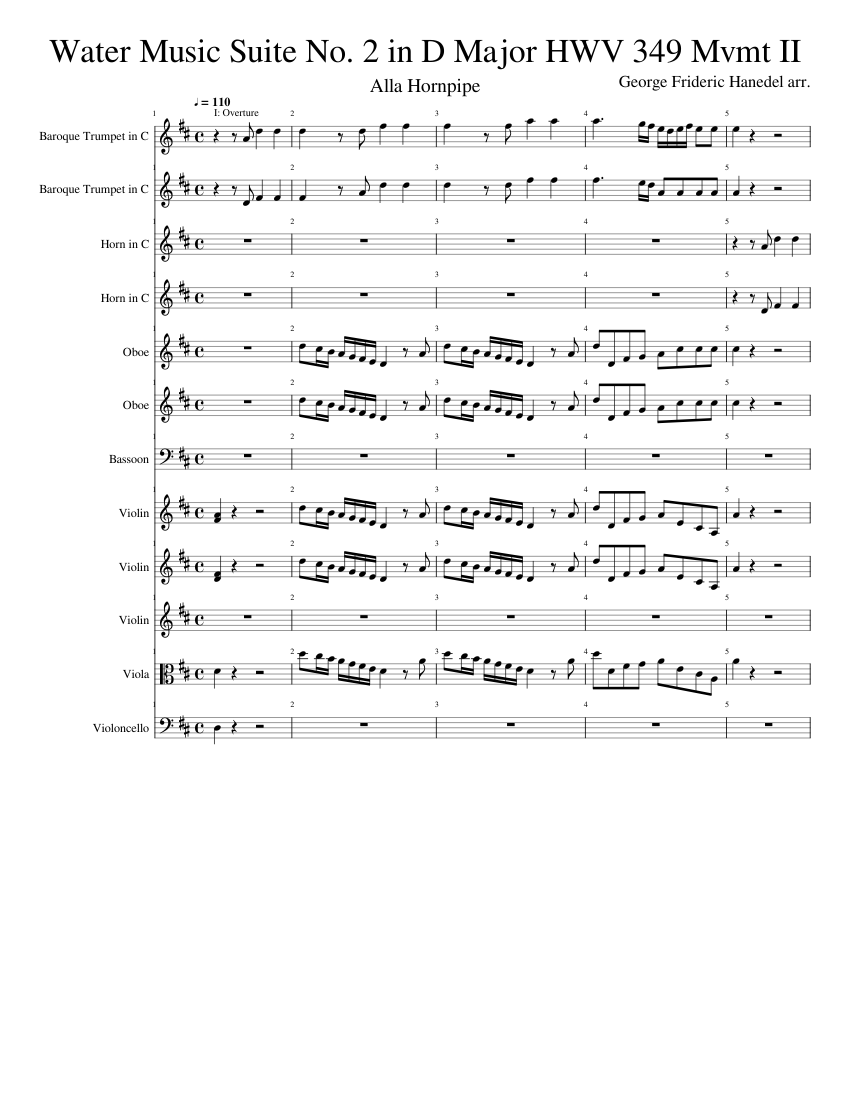 Handel: Water Music Suite No. 2 HWV 349 (Original instrumentation ...