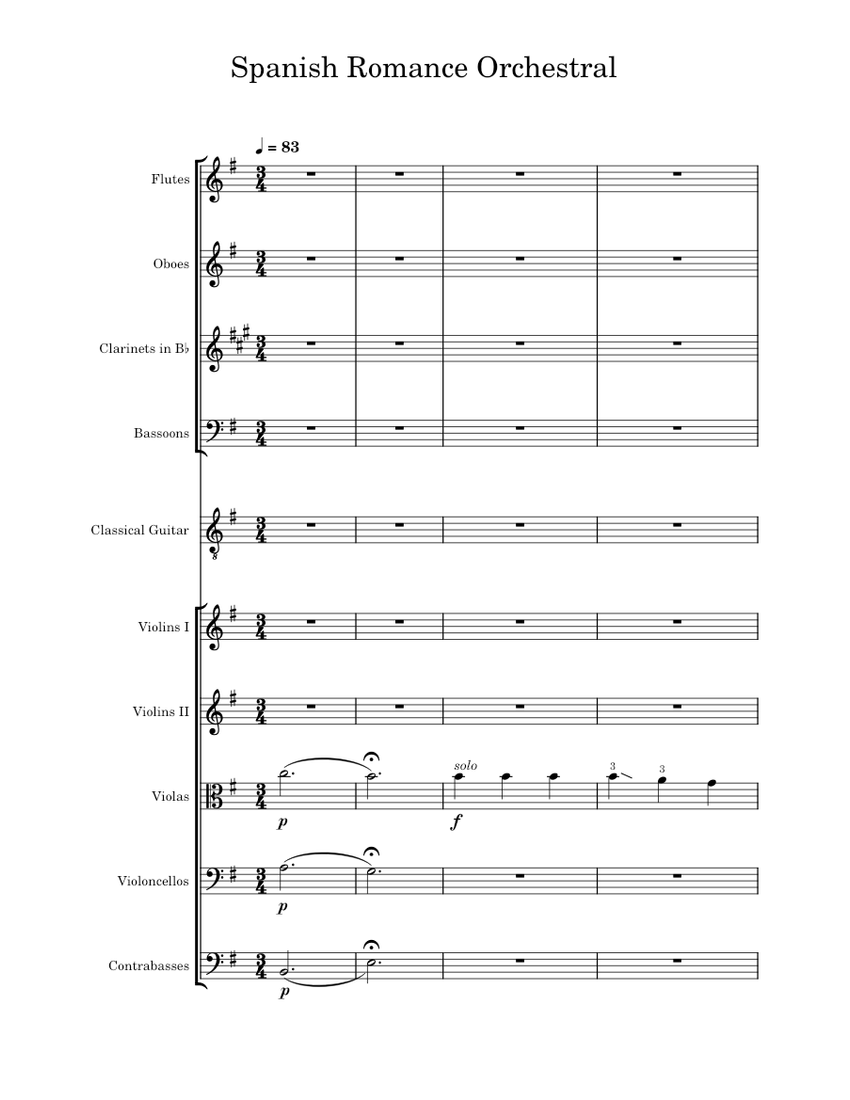 Spanish Romance – Misc Traditional Sheet music for Flute, Oboe ...