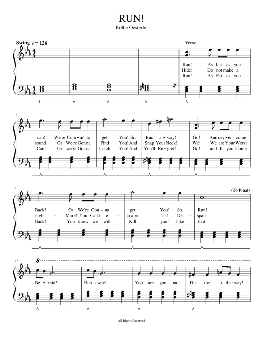Run! Sheet music for Piano (Solo) | Musescore.com