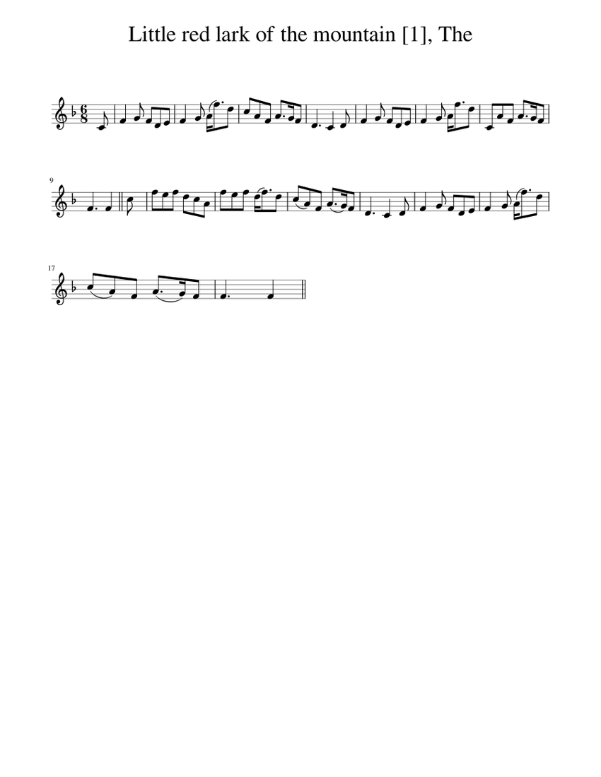 The Little red lark of the mountain Sheet music for Piano (Solo) Easy ...