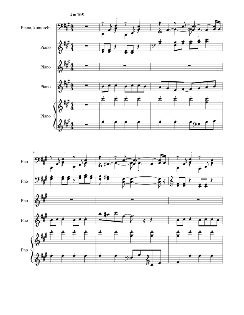 Sunbeam Spot|Etihw & Kcalb Sheet music for Piano (Mixed Quintet ...