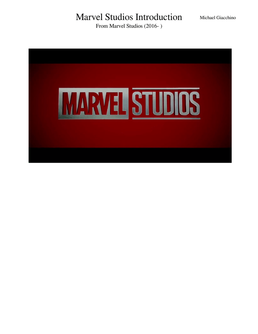 Marvel Studios Introduction Sheet Music for Trombone, Soprano, Tuba ...