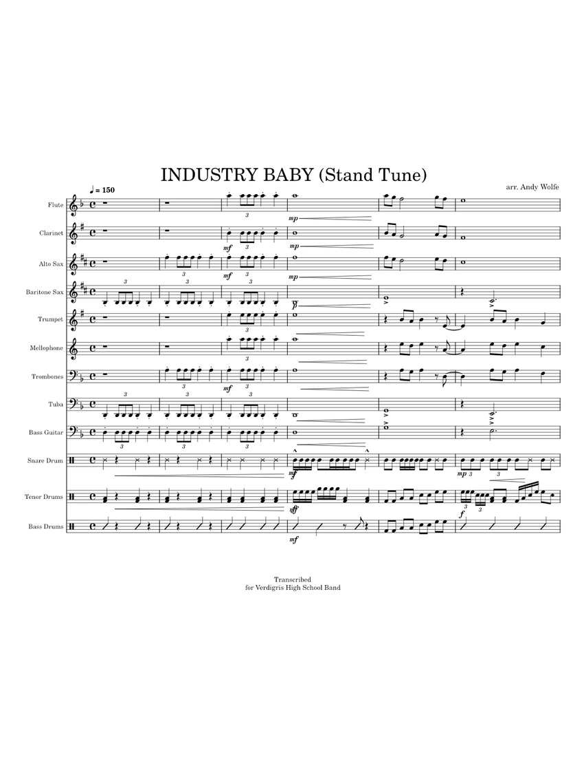 Industry Baby – Lil Nas X Sheet music for Trombone, Tuba, Mellophone ...