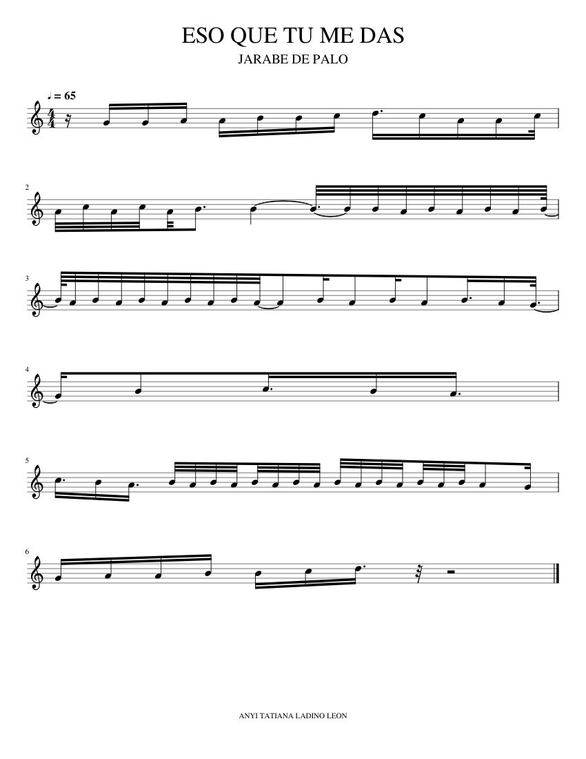 ESO_QUE_TU_ME_DAS Sheet Music for Piano (Solo) Easy | MuseScore.com