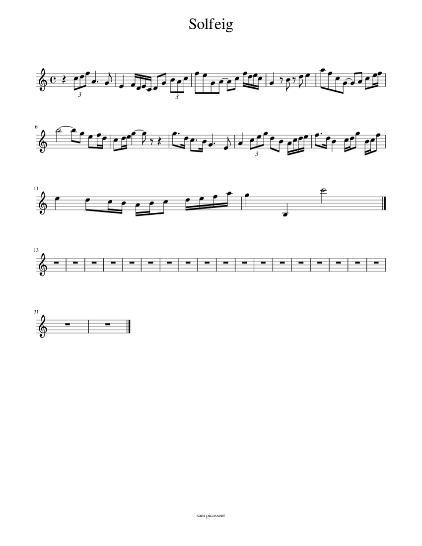 Solfeig Sheet music for Oboe (Solo) | Musescore.com