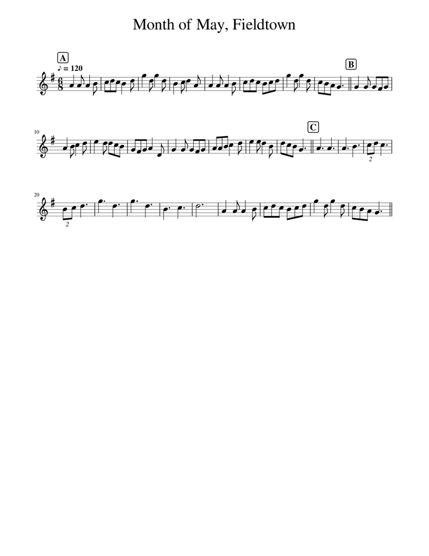 Month of May, Fieldtown Sheet music for Piano (Solo) Easy | Musescore.com