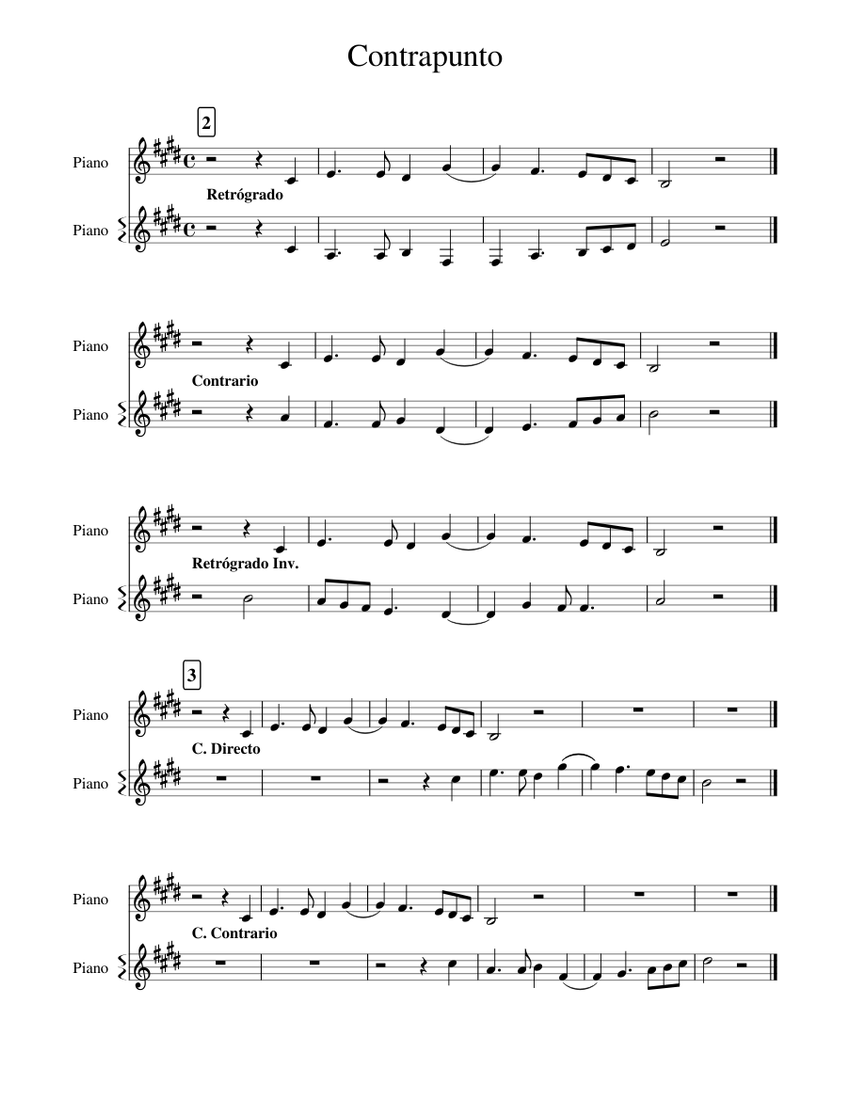 Contrapunto Sheet music for Piano (Piano Duo) | Musescore.com